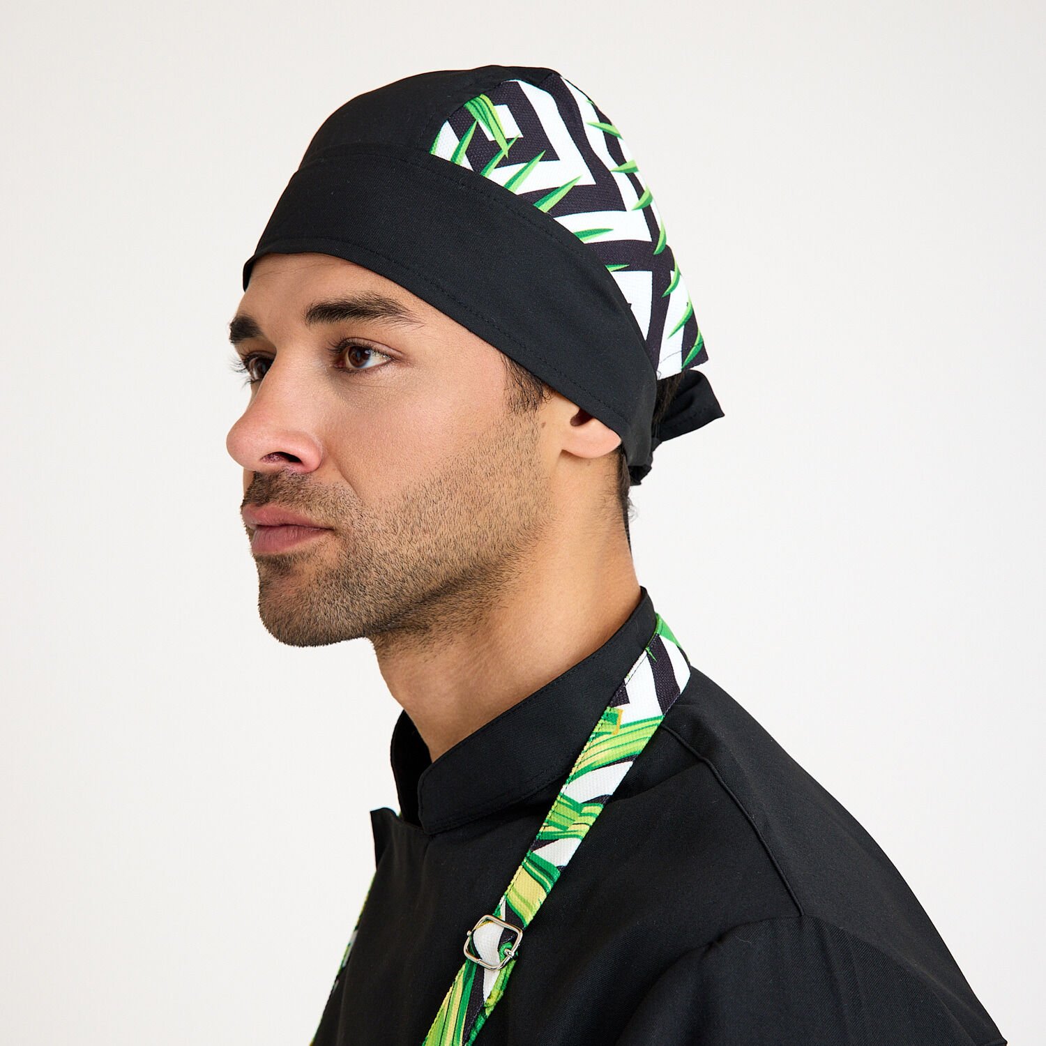 SİYAH Aşçı Bandana - Doğa | İselbiselerial.com